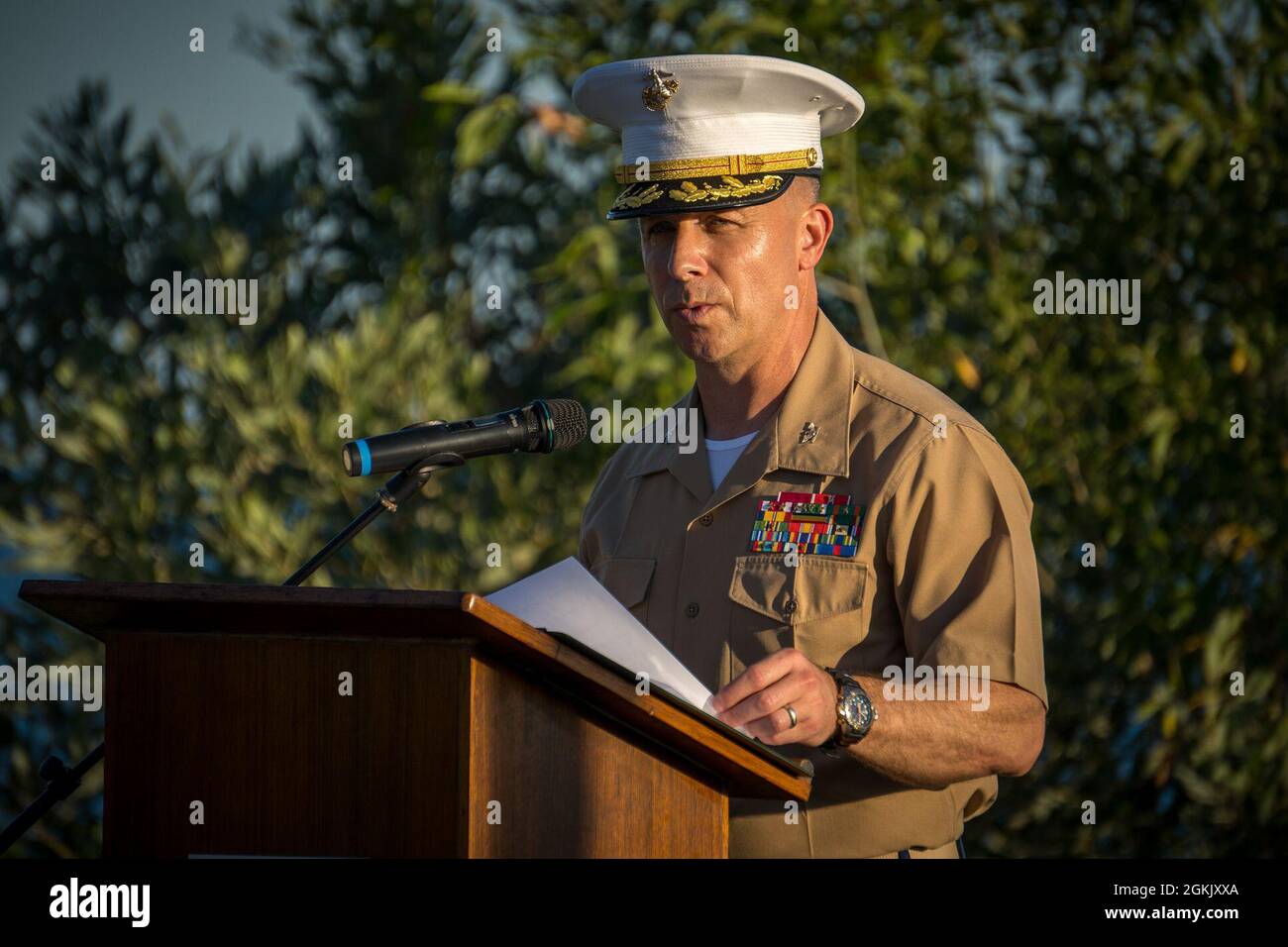 U.S. Marine Corps Col. David M. Banning, commanding officer of Marine ...