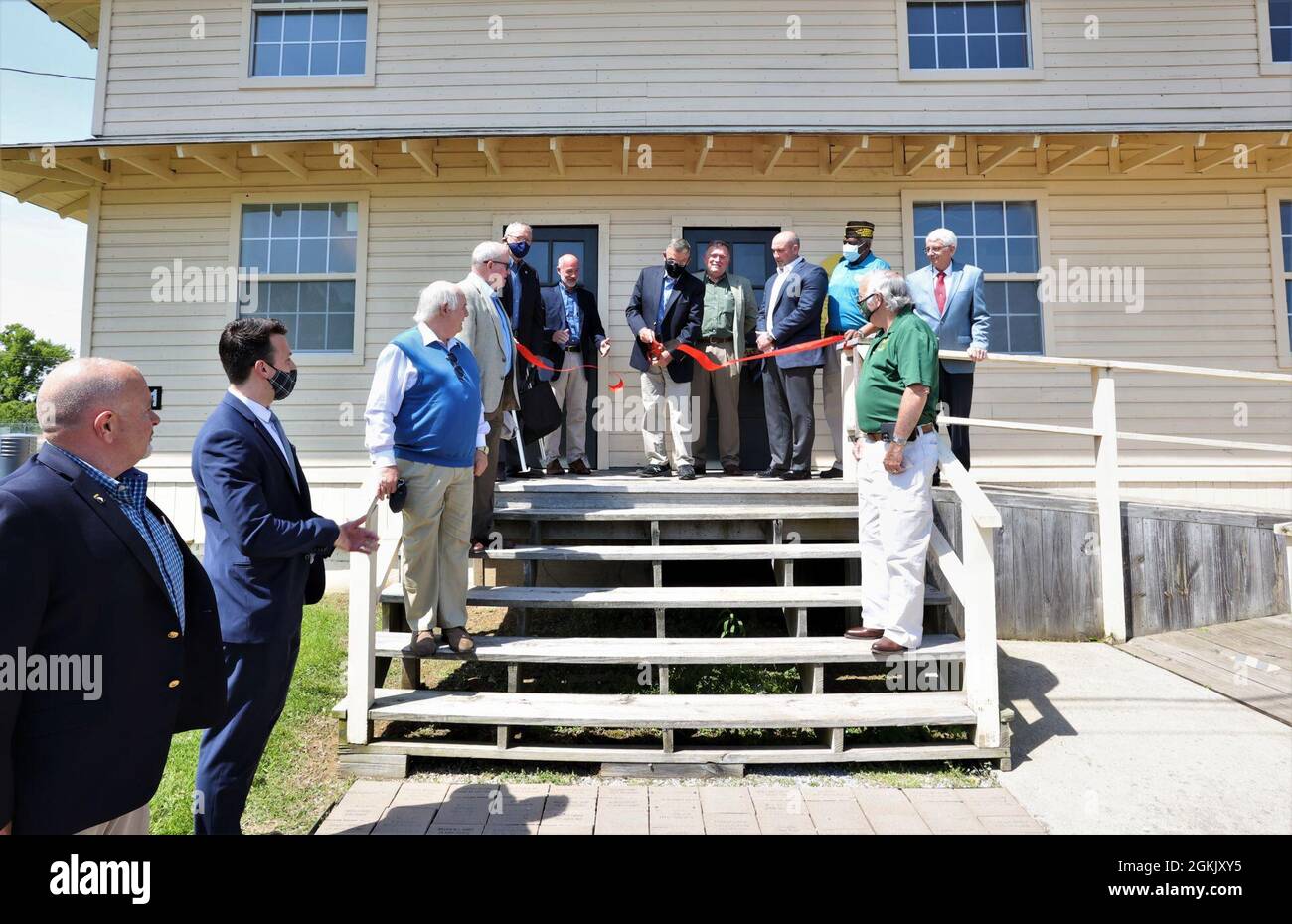 Retired Col. Mike Weaver speaks at the ceremony May 8, 2021, to mark ...