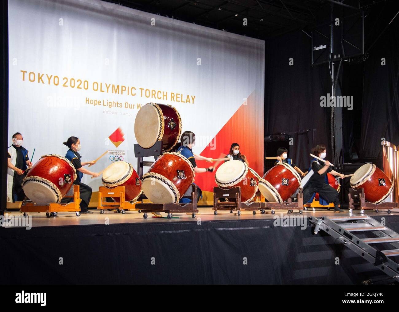 SASEBO, Japan (May 8, 2021) – Taiko drummers perform during the ...