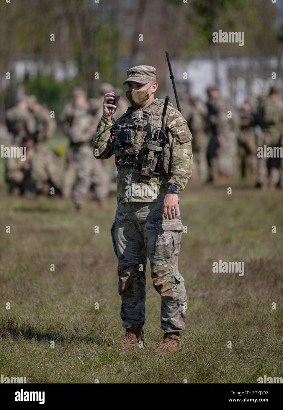 A U.S. Army paratrooper assigned to the 173rd Airborne Brigade tests ...