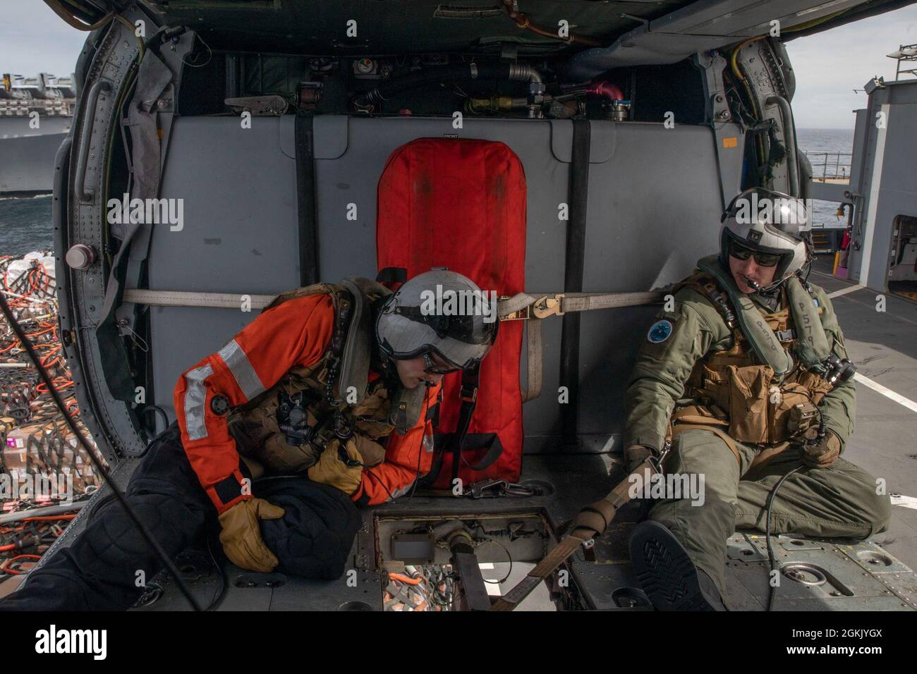 210509-N-LN075-1071 NORTH SEA (May 9, 2021) Naval Aircrewmen ...