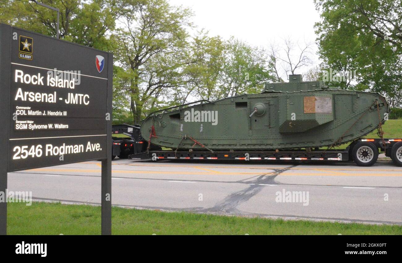 The historic Liberty Mark VIII tank, manufactured at Rock Island ...