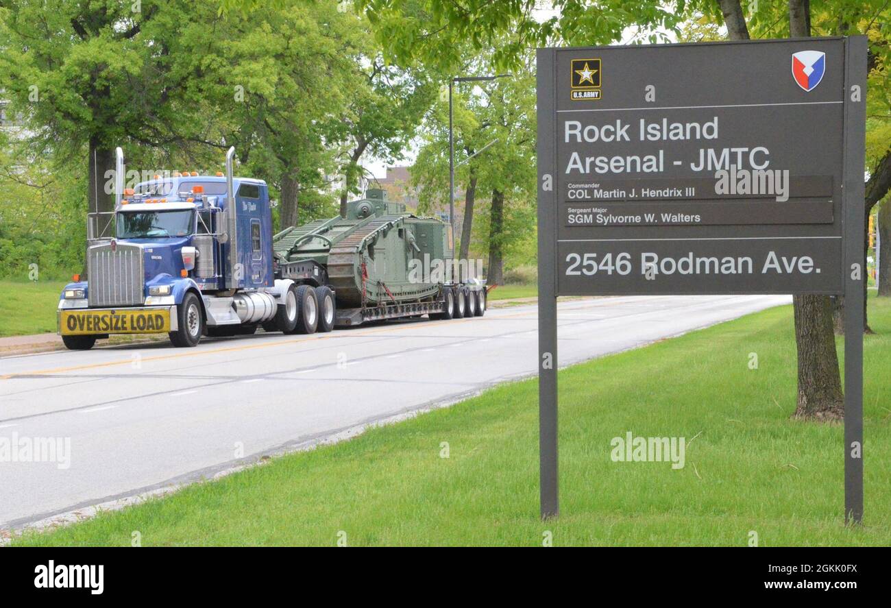 The historic Liberty Mark VIII tank, manufactured at Rock Island ...