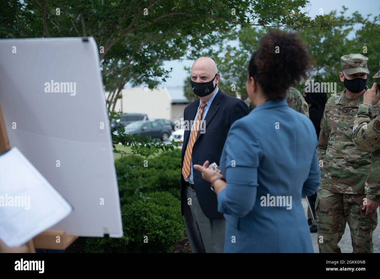 Acting Secretary of the Air Force John P. Roth receives a briefing at ...