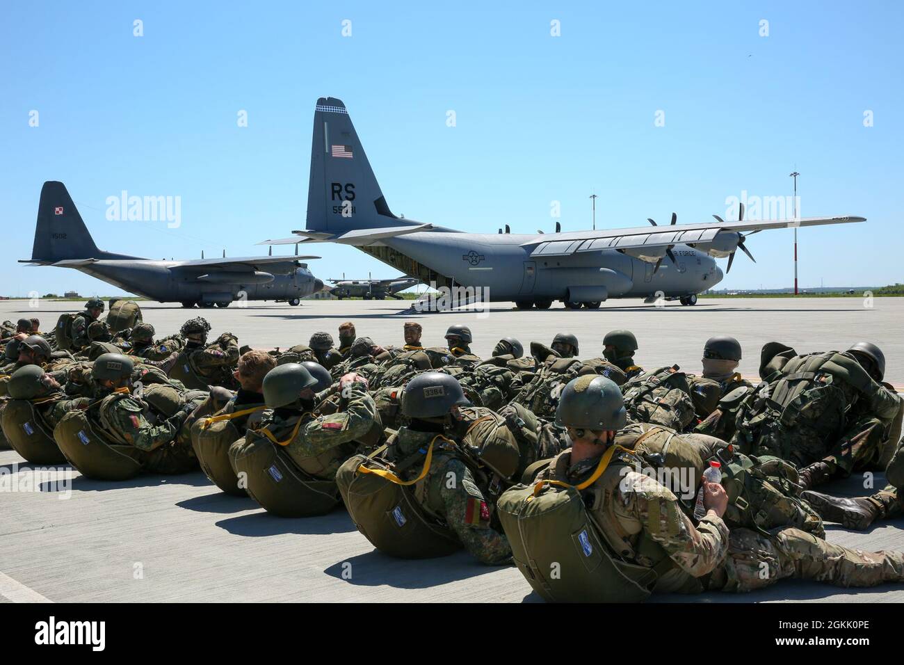 Netherlands soldiers assigned to 11th Airborne Battalion sit and wait ...
