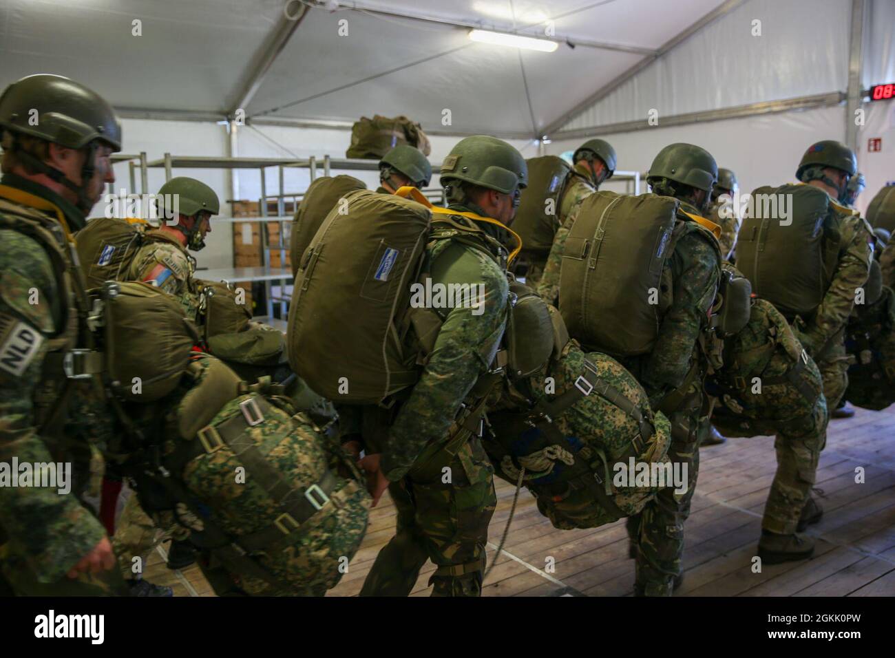 Netherlands soldiers assigned to 11th Airborne Battalion move to the ...