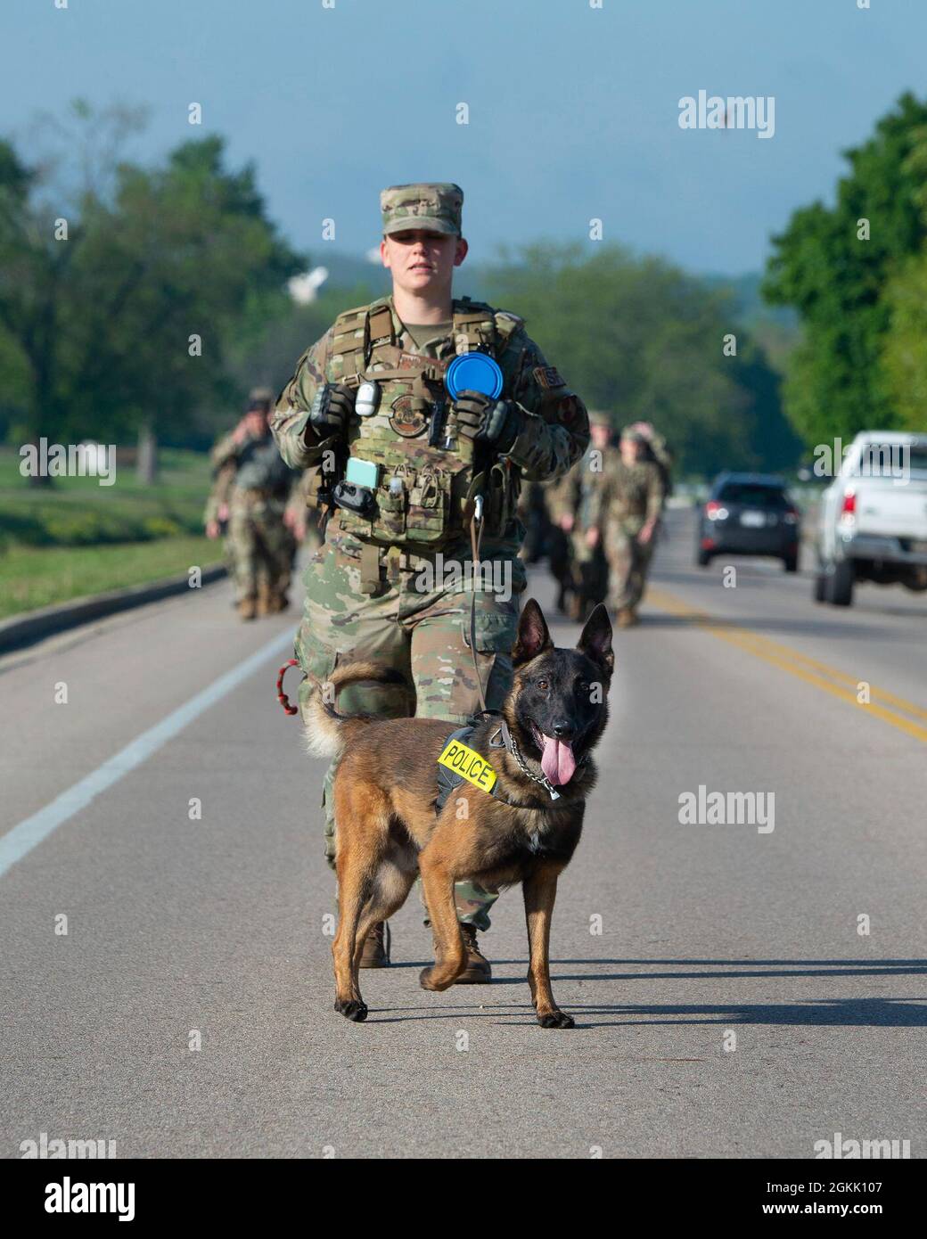 Air Force Staff Sgt. Lacey Bockman, 88th Security Forces Squadron dog ...