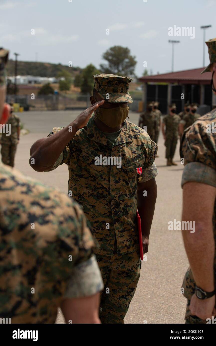 U.S. Marine Corps Gunnery Sgt. Antoine Bailey, with 1st Intelligence ...