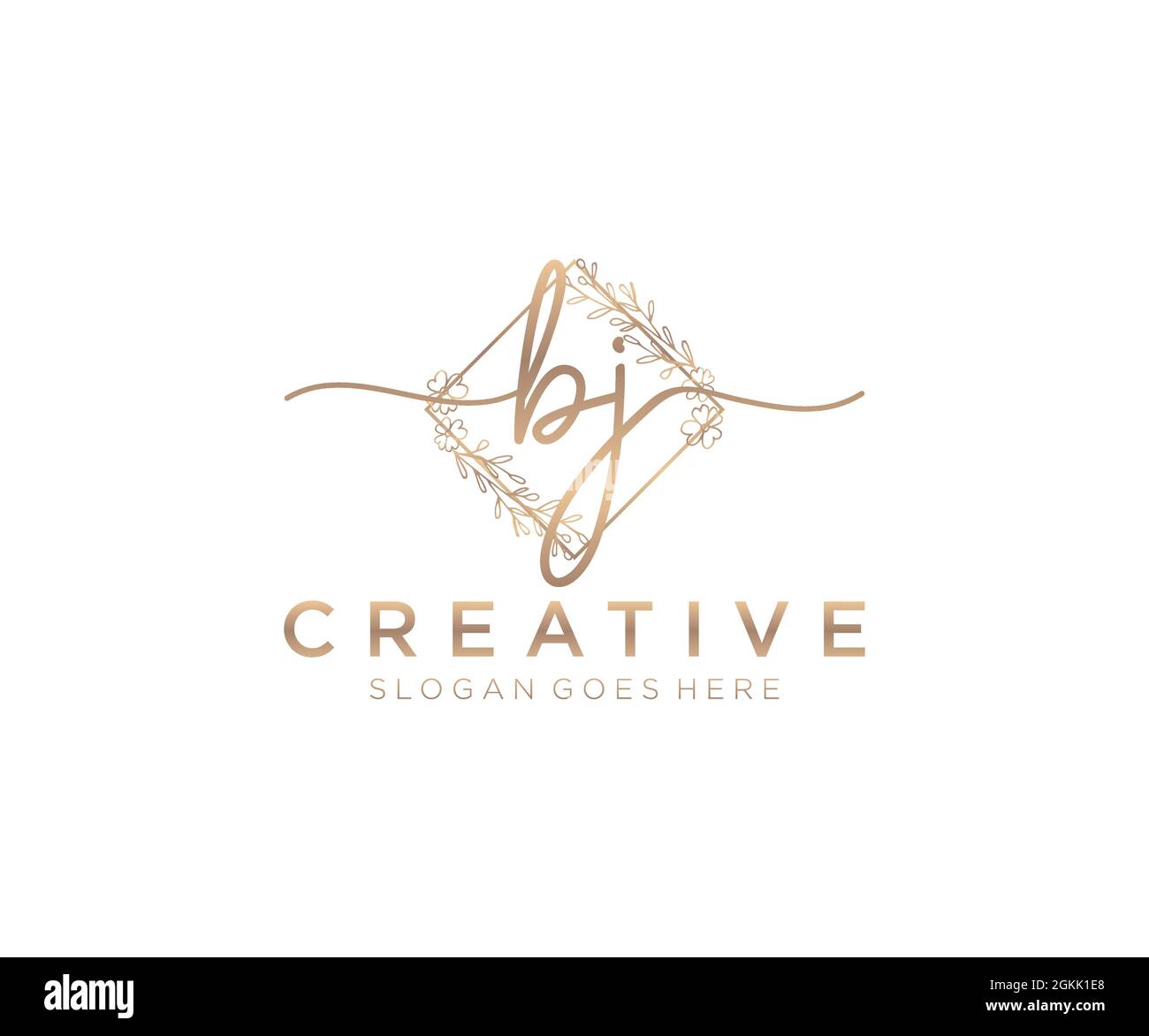 BJ Feminine logo beauty monogram and elegant logo design, handwriting logo of initial signature ...