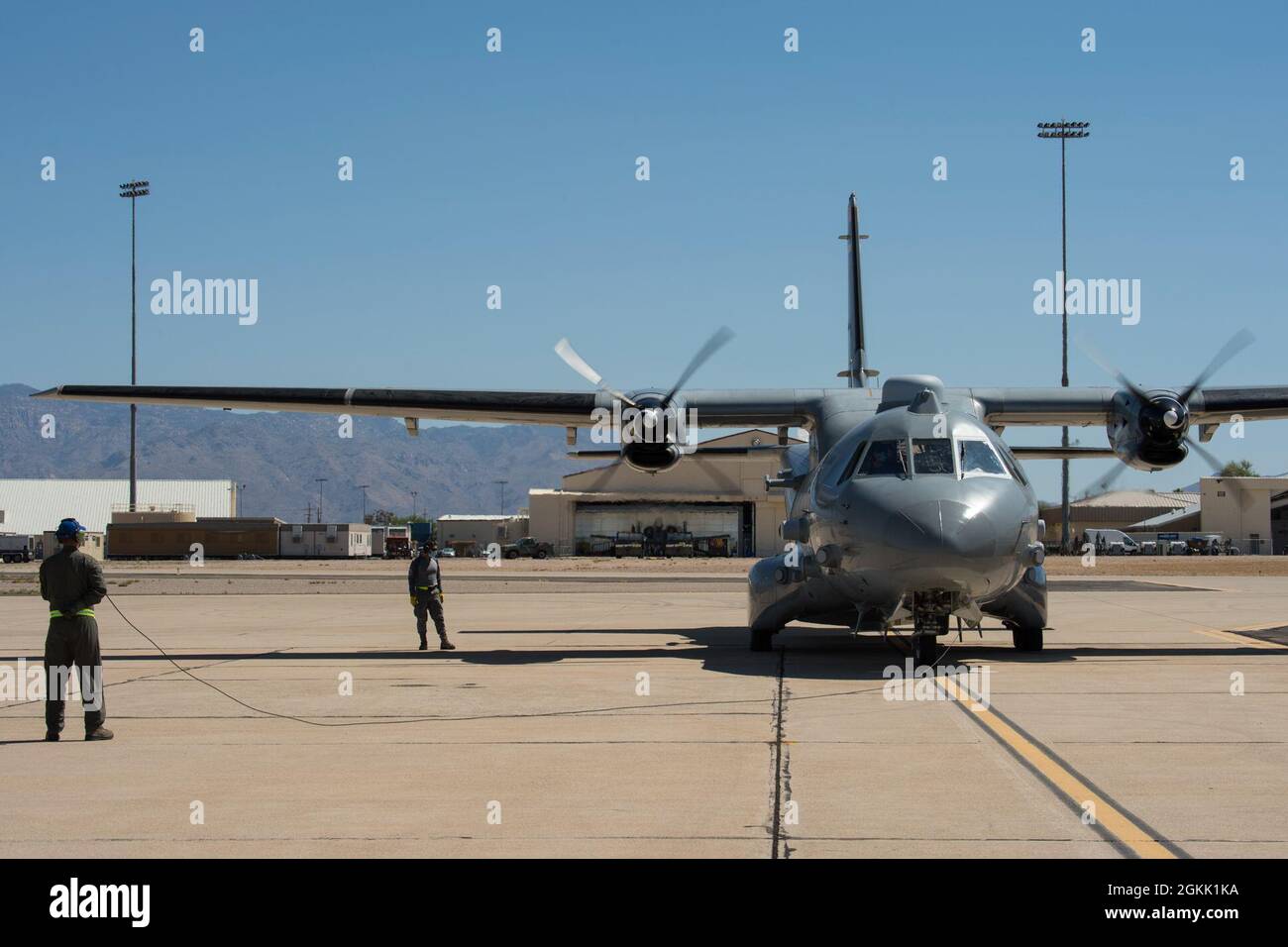 Colombian Air Force ECN-235 aircraft prepares for an orientation flight ...