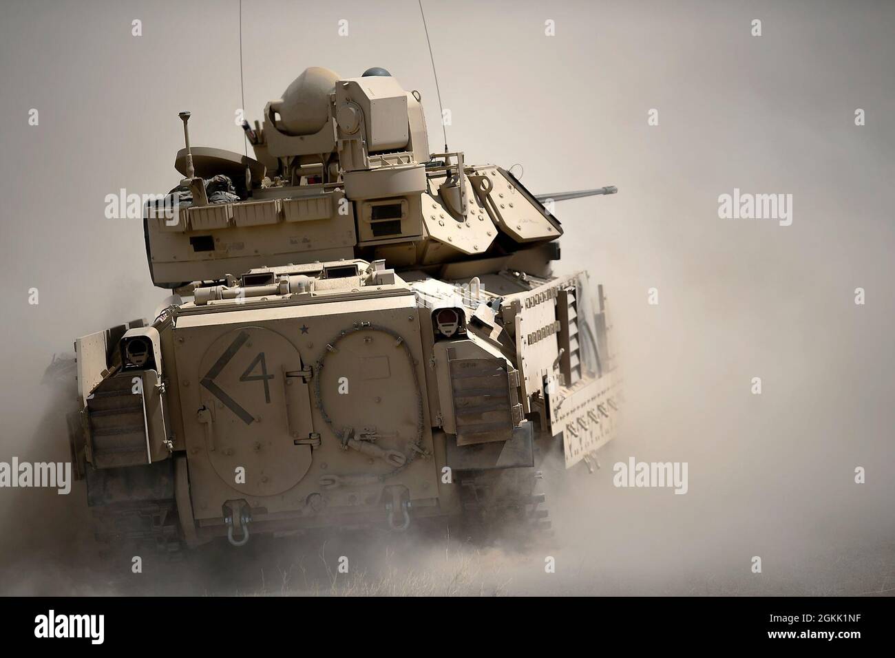 The Bradley Fighting Vehicles from Charlie Company react to the opfor ...
