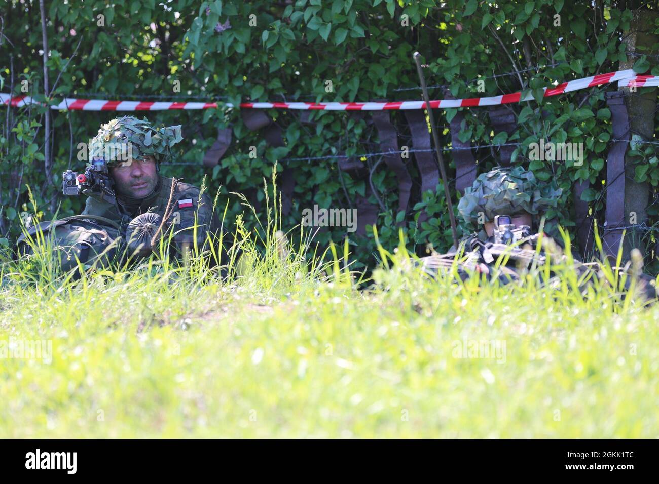 Polish soldiers assigned to the 6th Airborne Brigade responds to an ...