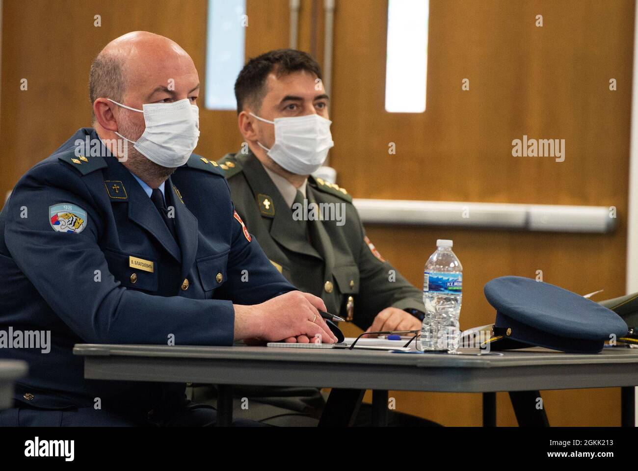 Orthodox chaplains with the Serbian Armed Forces listen to briefings ...