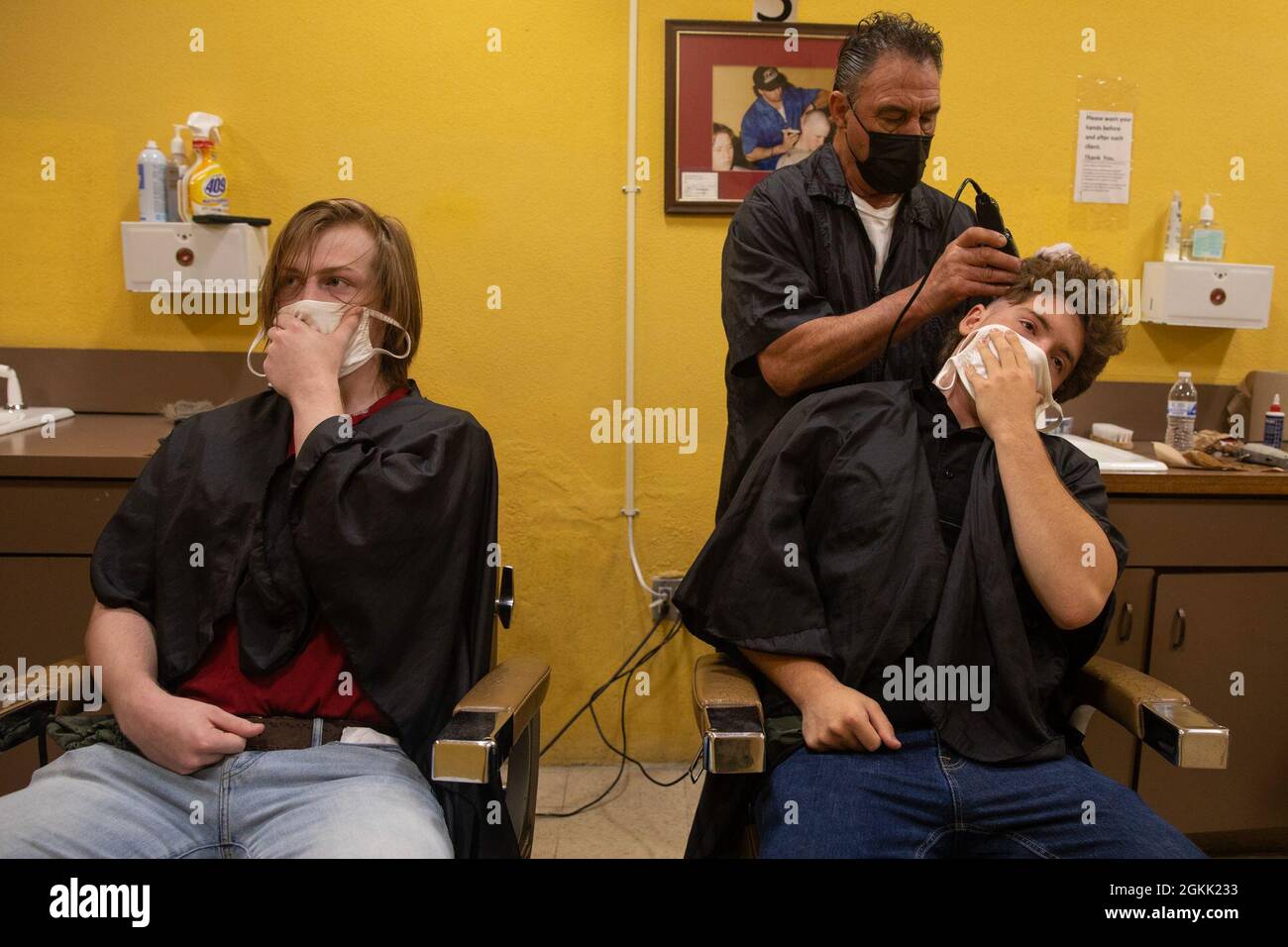 Rct. Gunner M. Locke (left) and Rct. Xavier T. Zamora (right) with Fox ...