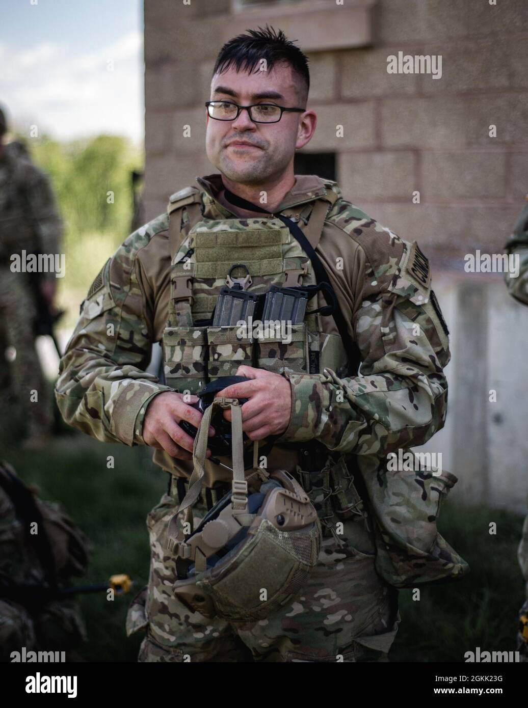 U.S. Army Staff Sgt. Anthony Alcantar, assigned to 55th Signal Company ...