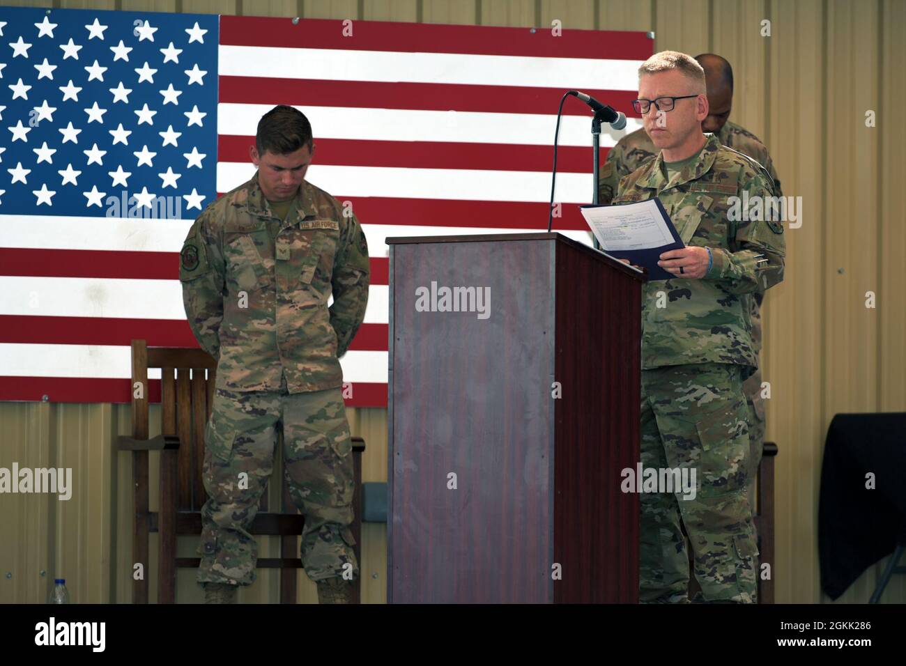U.S. Air Force Capt. Thomas Duston, right, 380th Air Expeditionary Wing ...