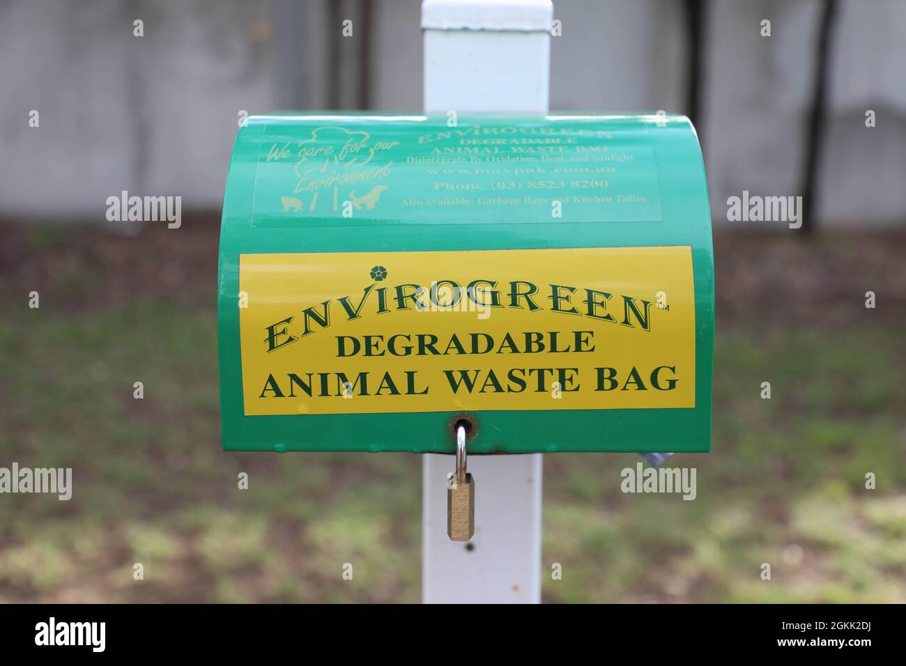 Envirogreen Degradable Animal Waste Bag dispenser in a park in ...