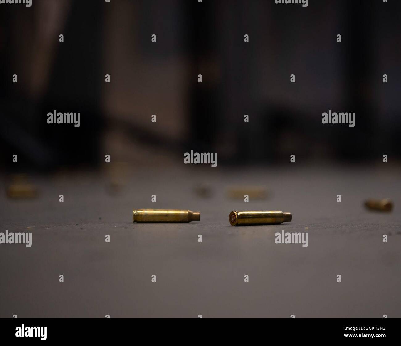 Shell casings litter the floor of the 88th Security Forces Squadron’s ...