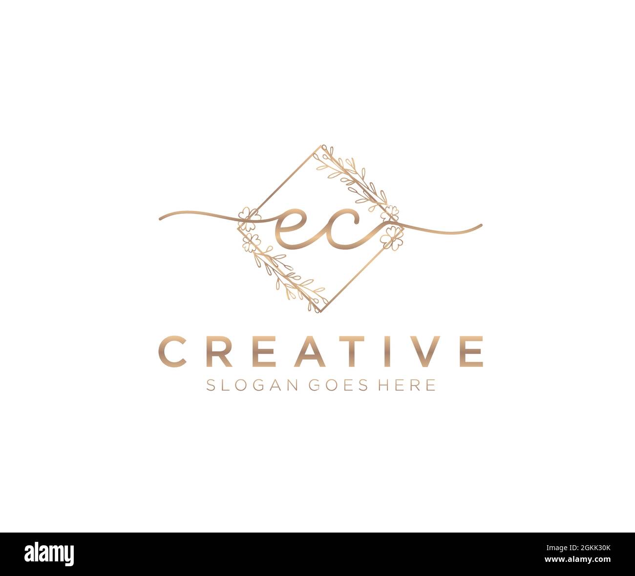 EC Feminine logo beauty monogram and elegant logo design, handwriting ...