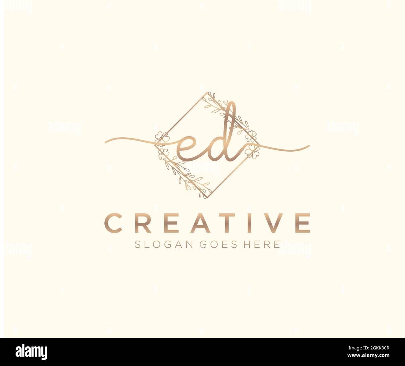 ED Feminine logo beauty monogram and elegant logo design, handwriting ...