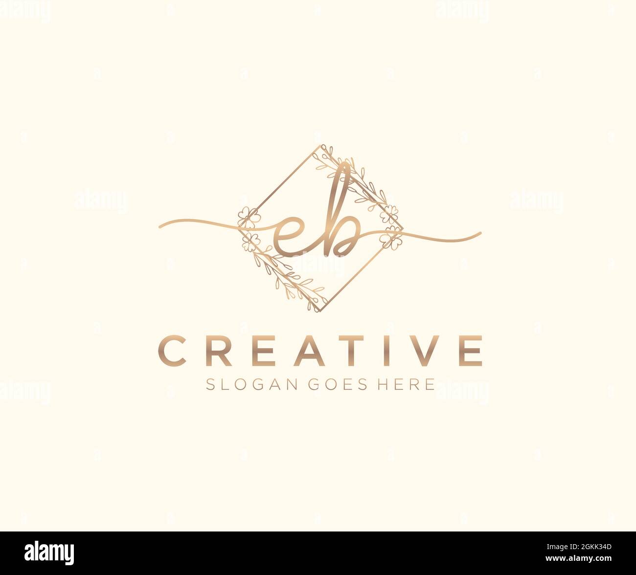 EB Feminine logo beauty monogram and elegant logo design, handwriting ...