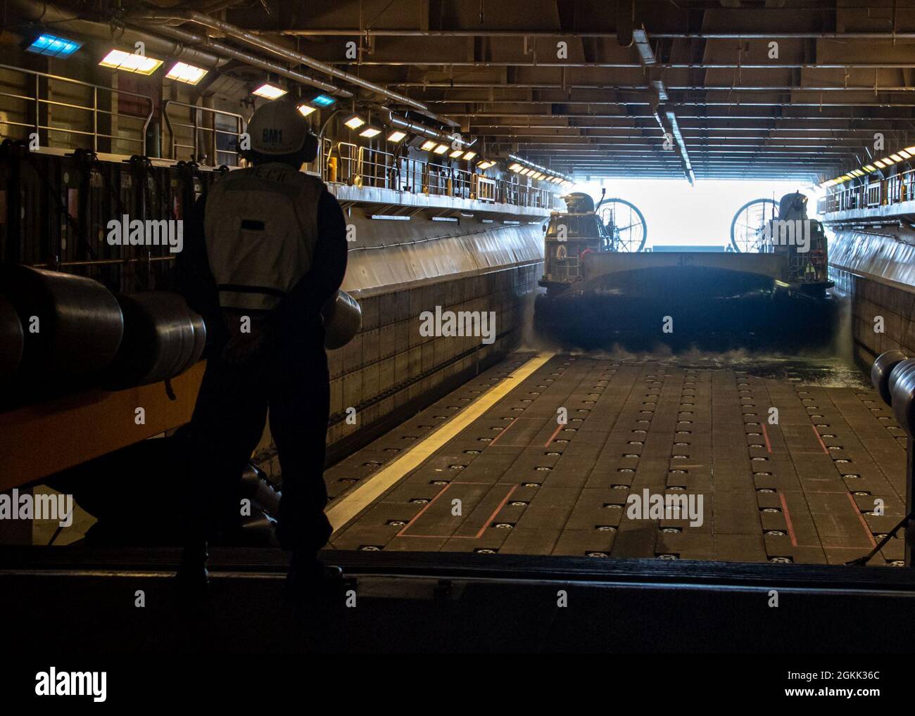PACIFIC OCEAN (May 11, 2021) A Landing Craft, Air Cushion, attached to ...