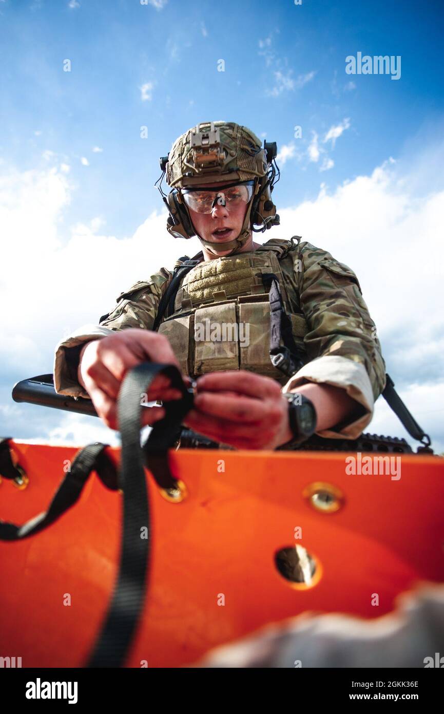 U.S. Army Spc. Mitchell Gibbs, assigned to Headquarters, 75th Ranger ...