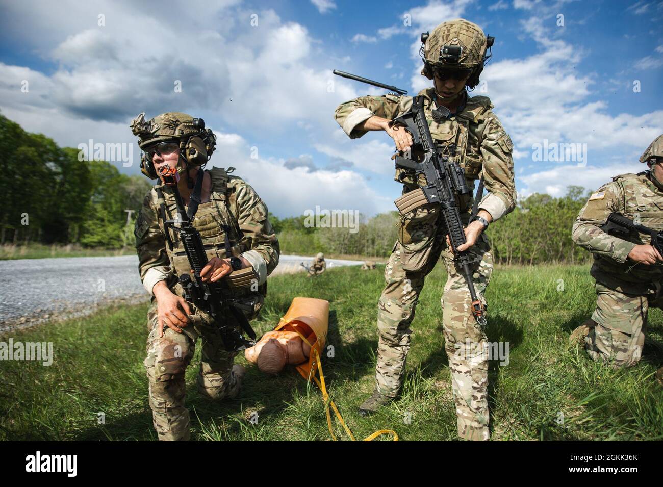 U.S. Army Spc. Landon Carter and Spc. Mitchell Gibbs, assigned to ...