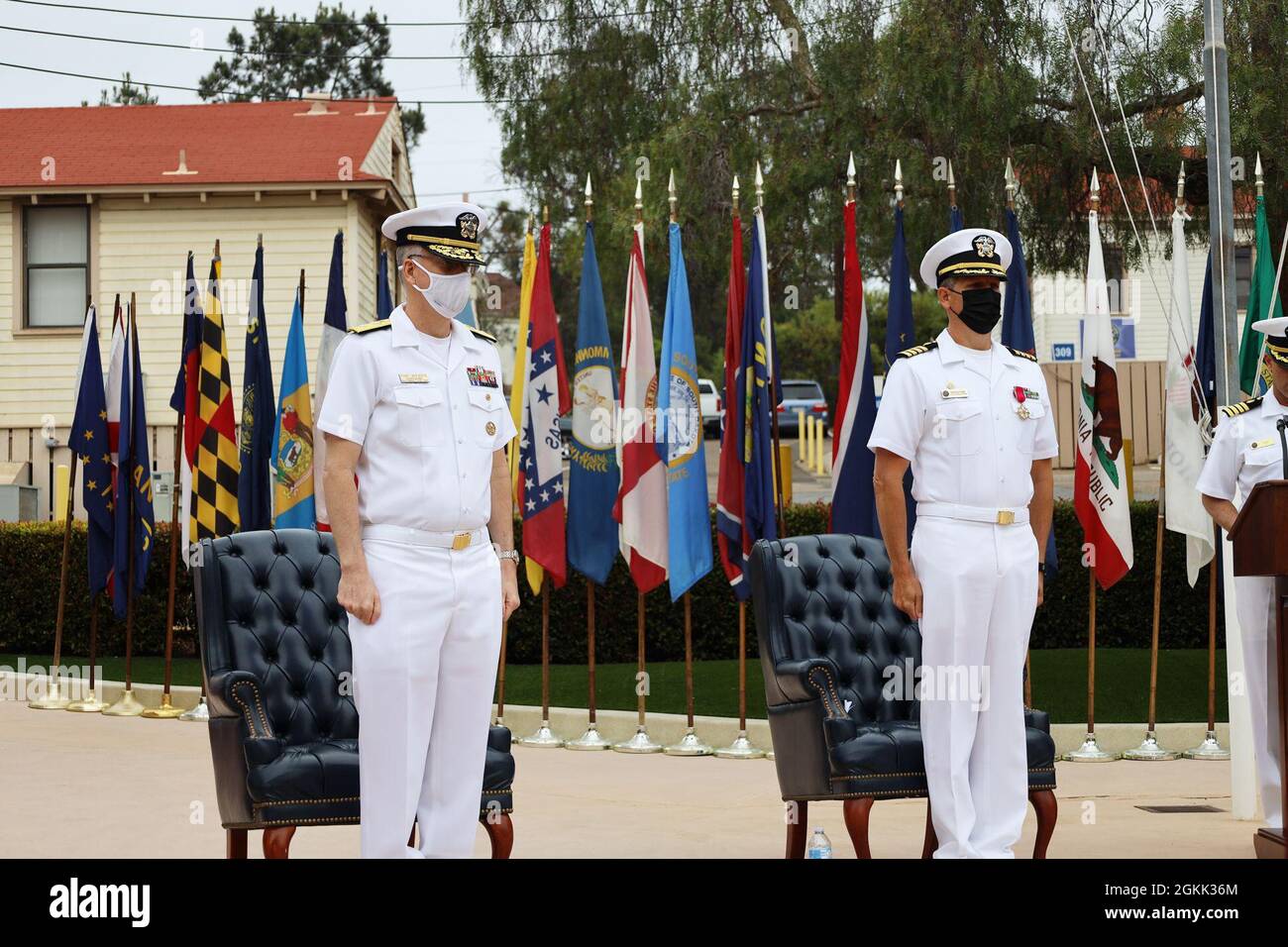 Naval Medical Forces Pacific Commander Rear Adm. Tim Weber (left ...