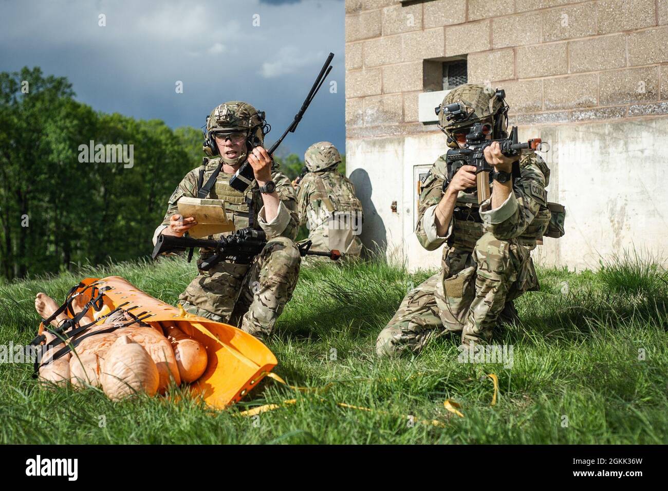 U.S. Army Spc. Landon Carter and Spc. Mitchell Gibbs, assigned to ...