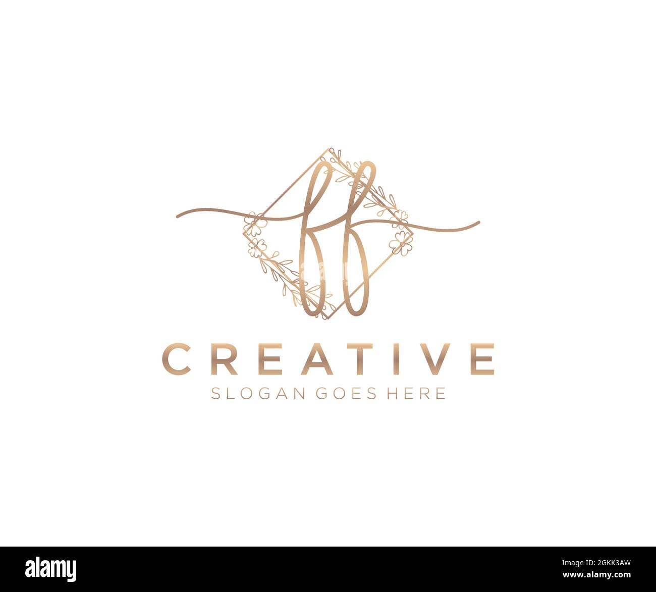 FF Feminine logo beauty monogram and elegant logo design, handwriting ...