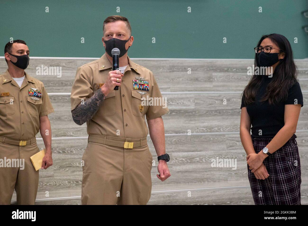 SASEBO, Japan (May 11, 2021) Command Master Chief Randy Bell, speaks on ...