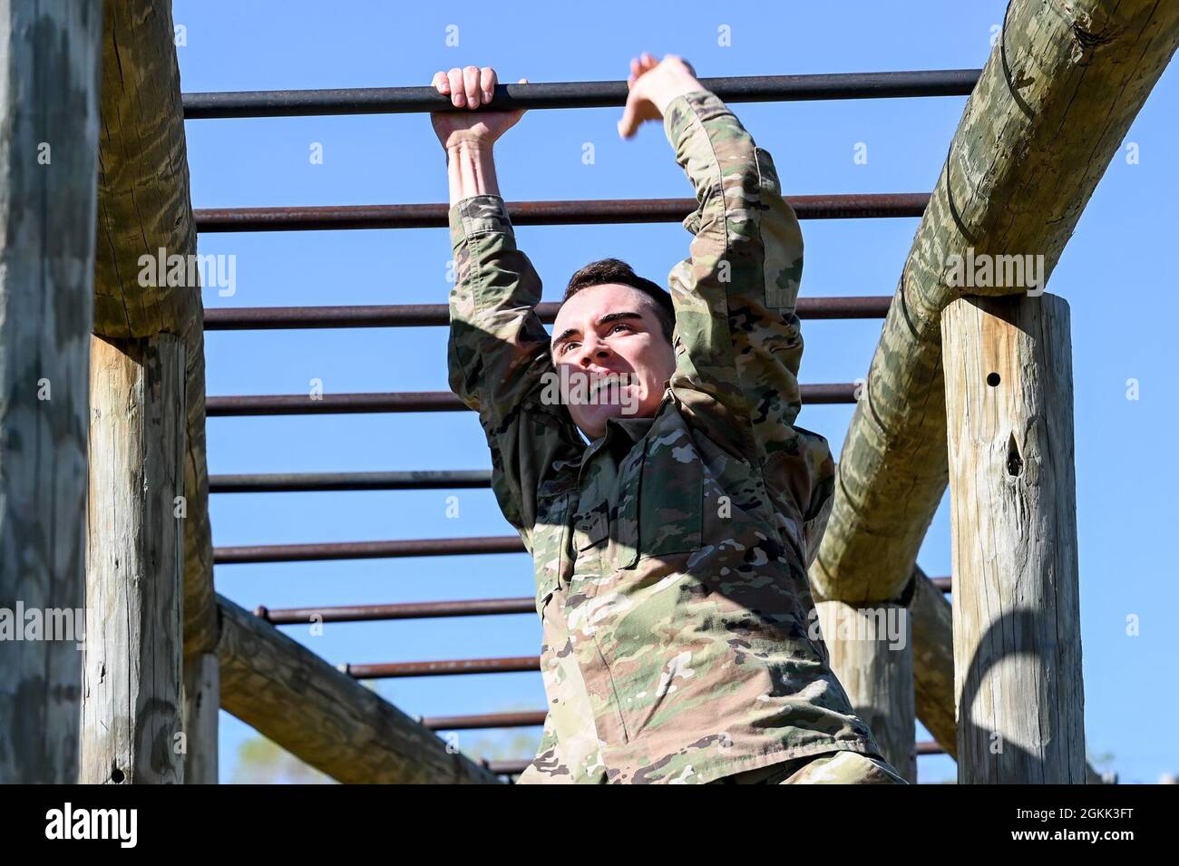 Airman 1st Class Justin Dunlevy, 75th Security Forces Squadron, runs ...