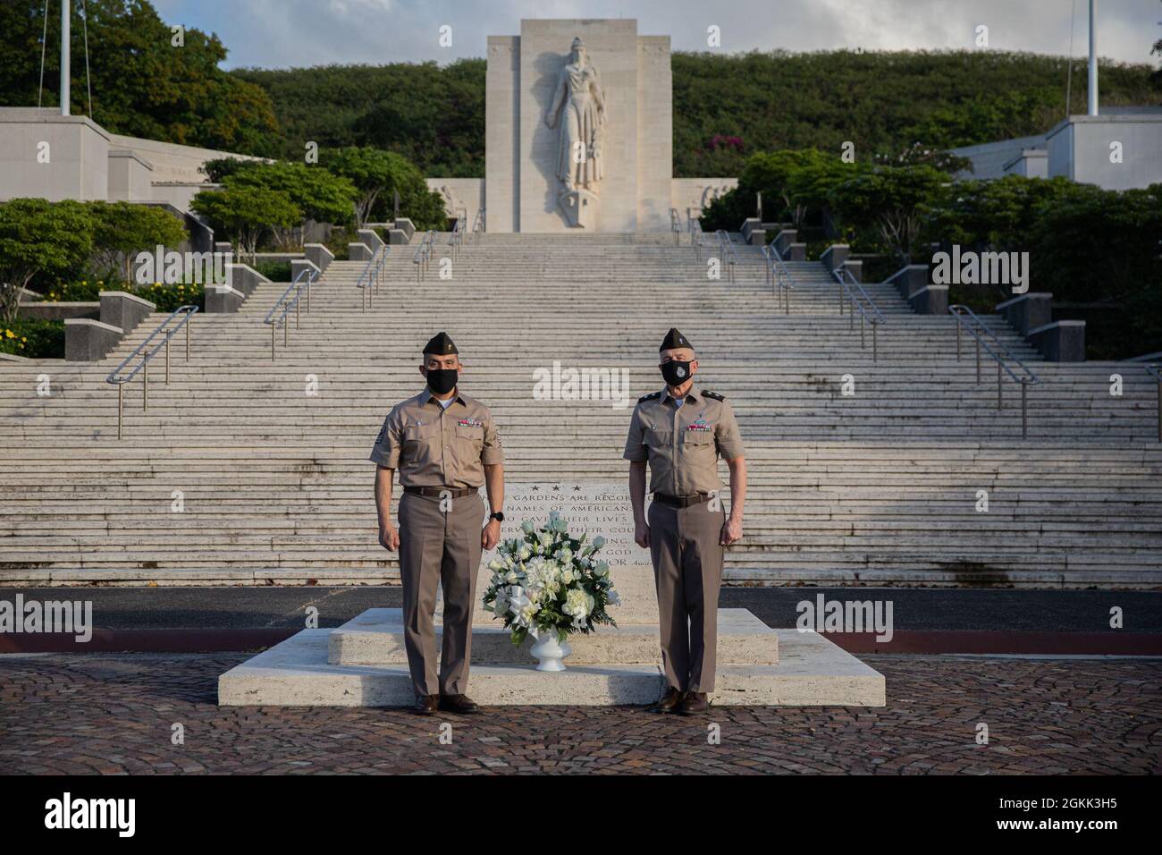 From left to right, Regimental Sgt. Maj. Ralph Martinez, the Chaplain ...