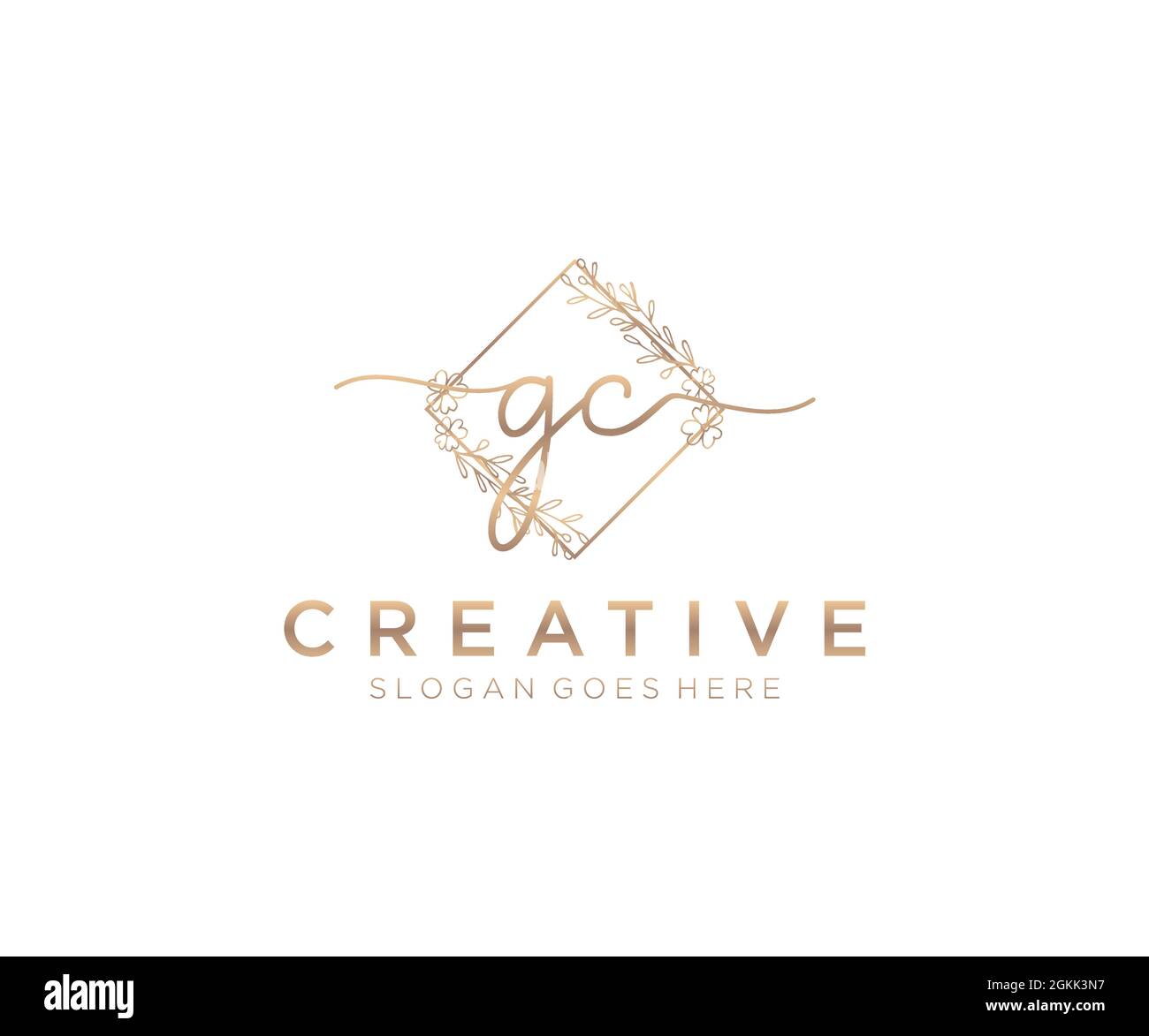 GC Feminine logo beauty monogram and elegant logo design, handwriting ...