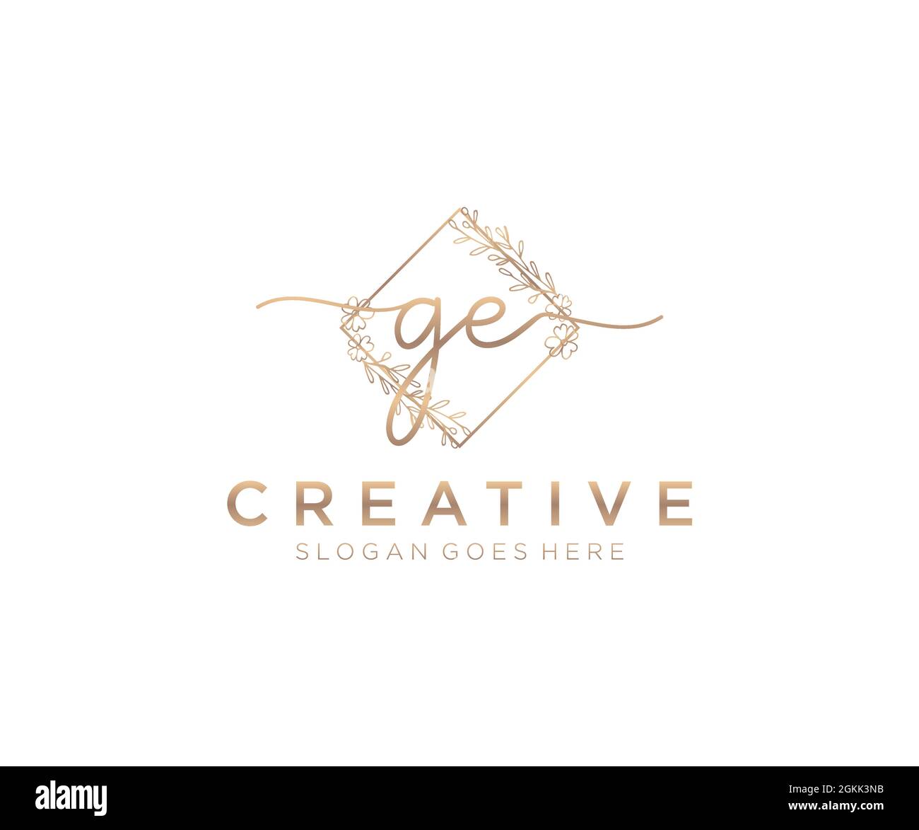 GE Feminine logo beauty monogram and elegant logo design, handwriting ...
