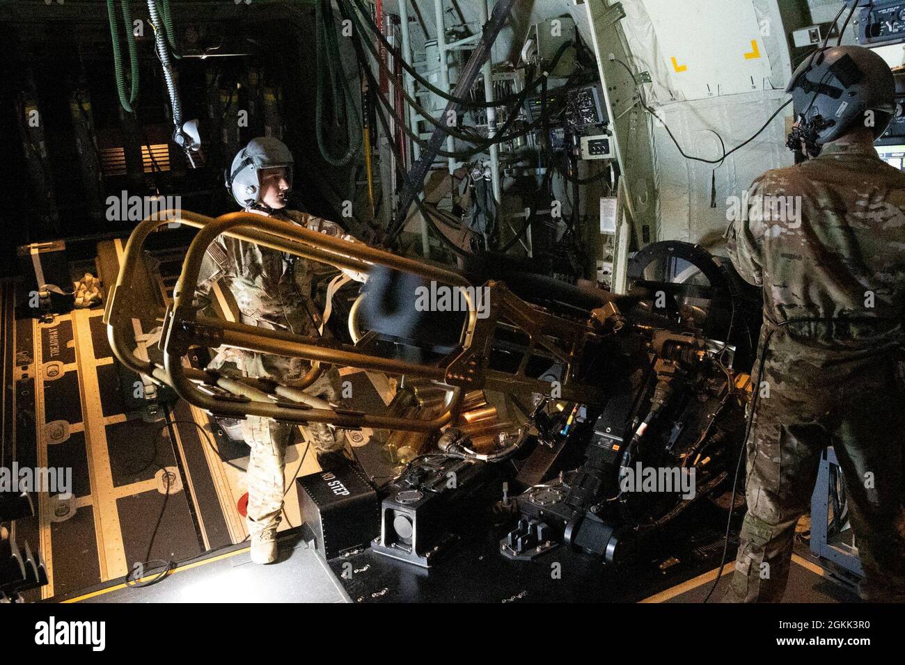 U.S. Air Force Airmen on the AC-130J Ghostrider gunship, assigned to ...