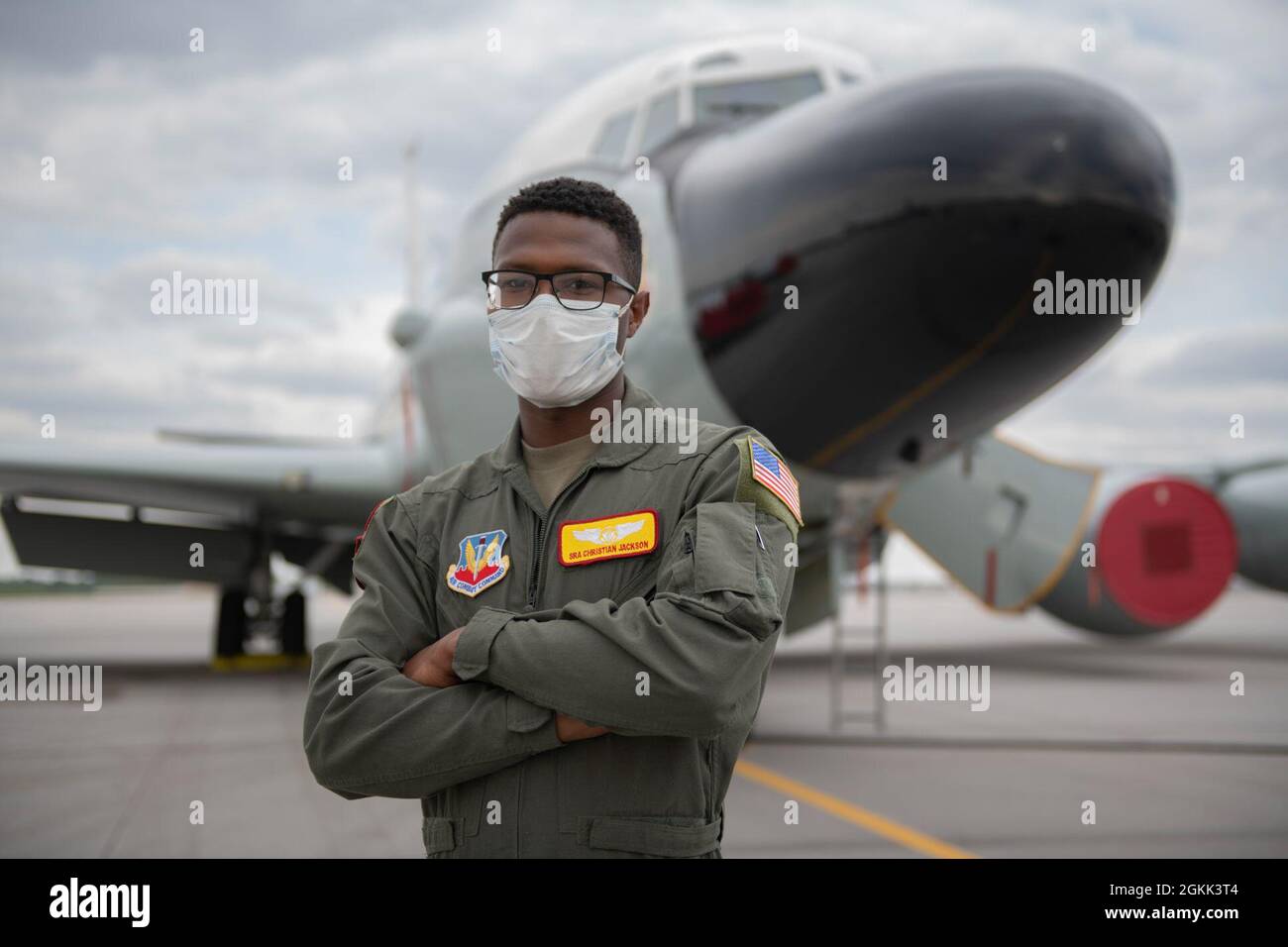 Senior Airman Christian Jackson, 97th Intelligence Squadron, poses for ...