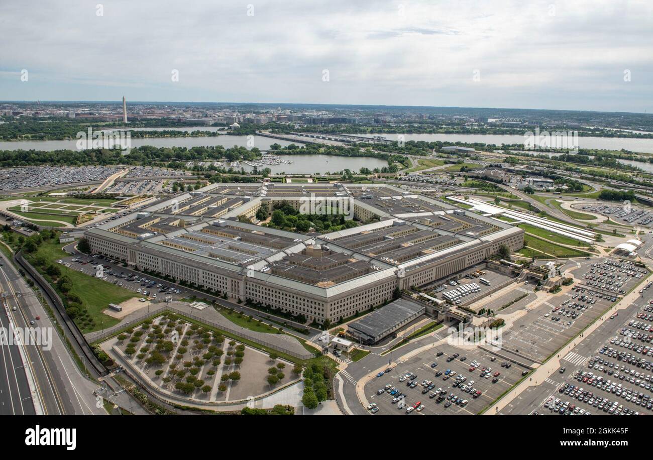 An aerial view of the Pentagon, Washington, D.C., May 11, 2021 Stock ...