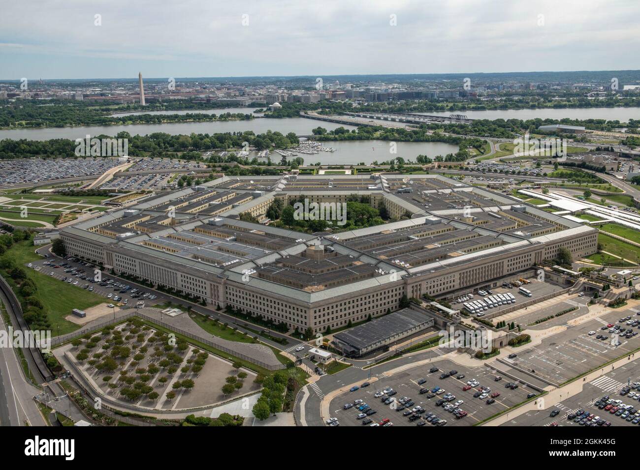 An aerial view of the Pentagon, Washington, D.C., May 11, 2021 Stock ...