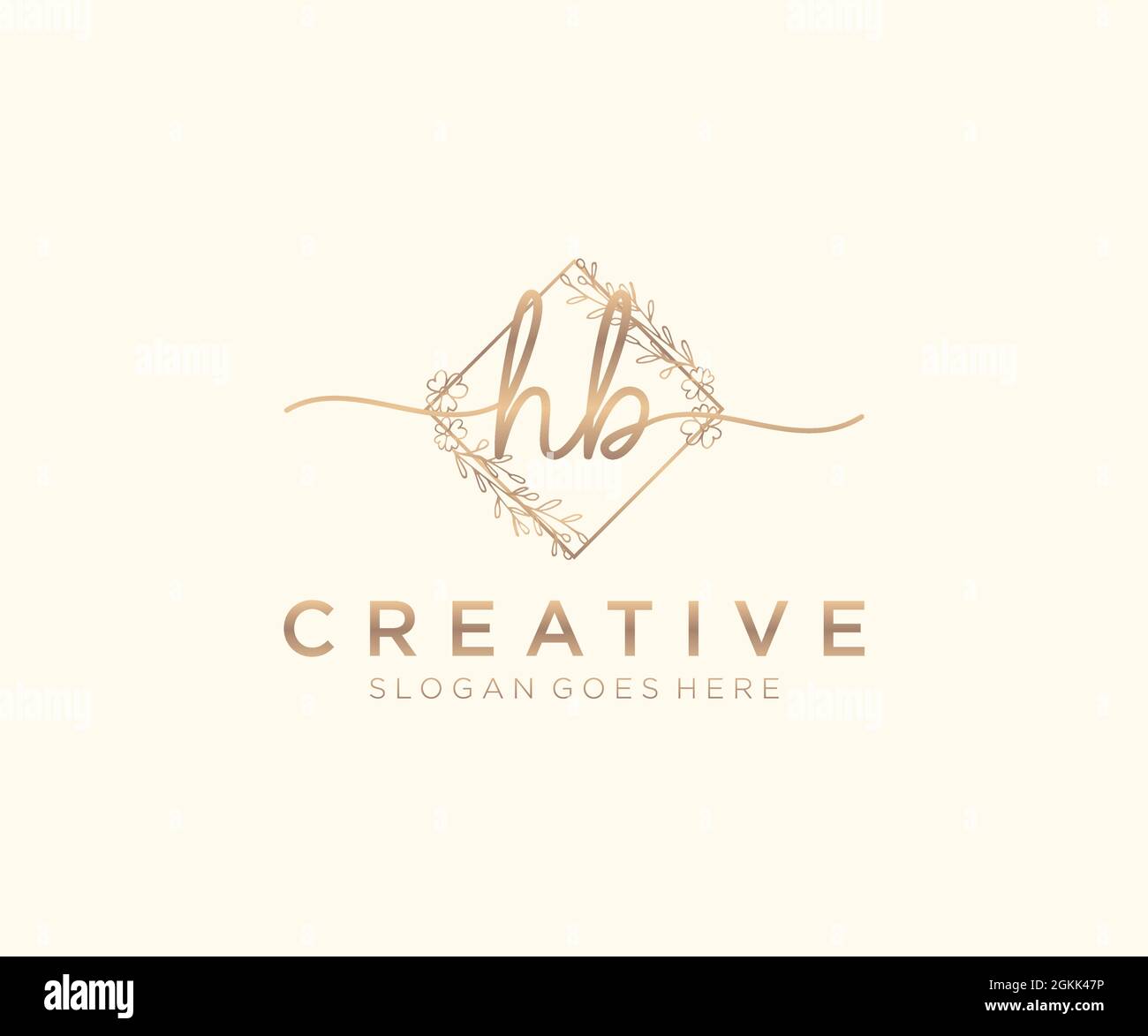 HB Feminine logo beauty monogram and elegant logo design, handwriting ...