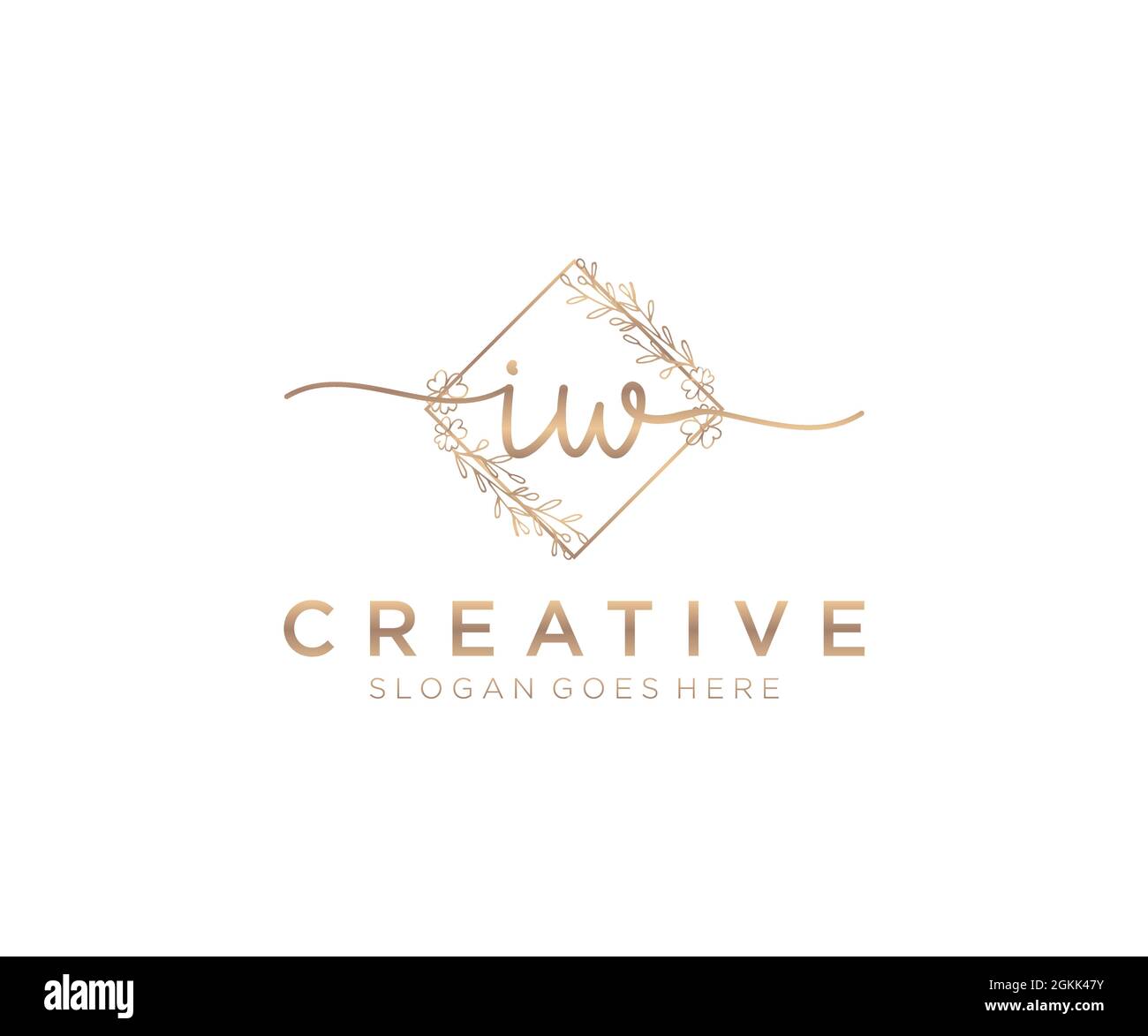 IW Feminine logo beauty monogram and elegant logo design, handwriting ...