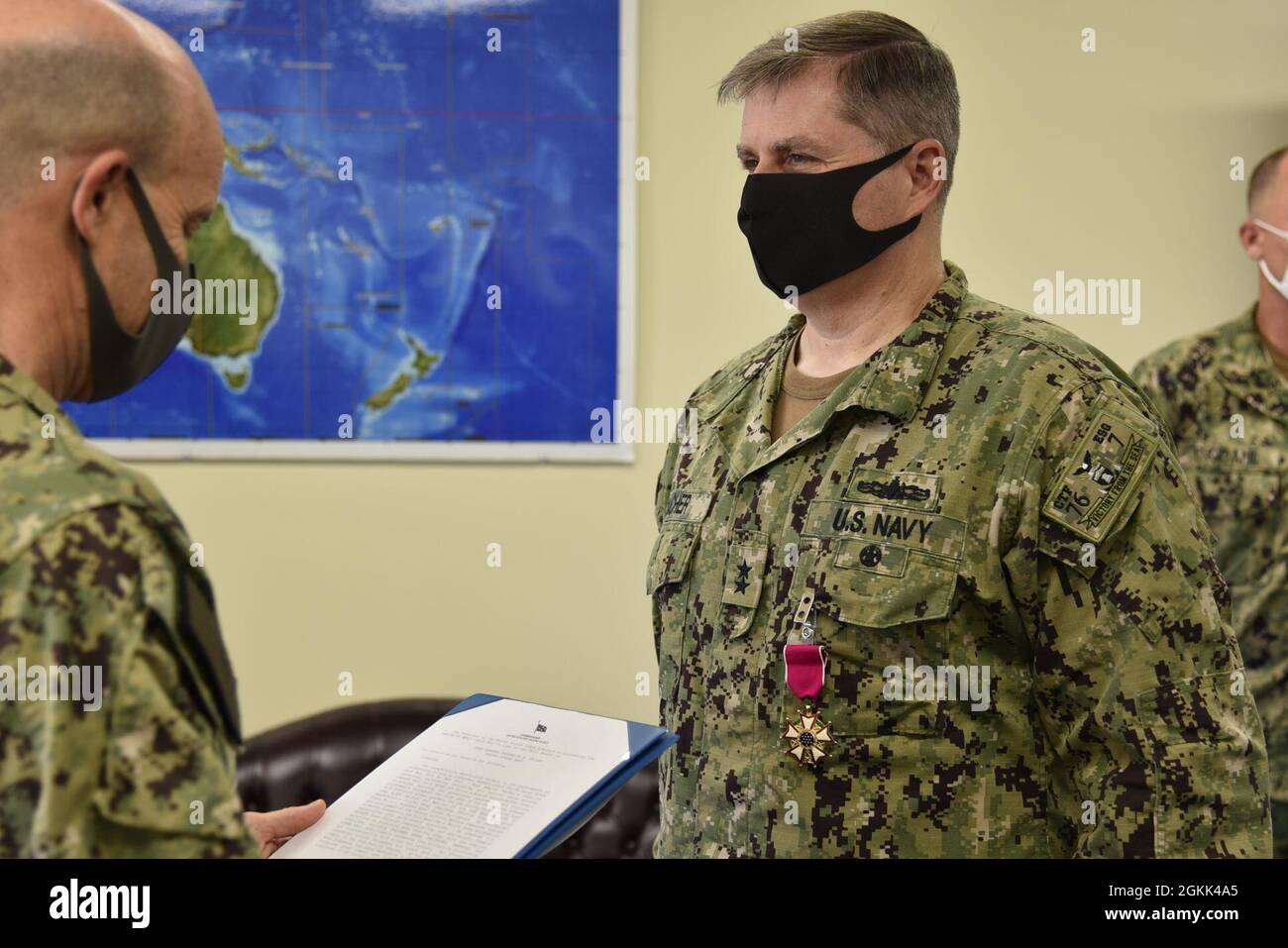 OKINAWA, Japan (May 12, 2021) Vice Adm. Bill Merz, left, commander, U.S ...