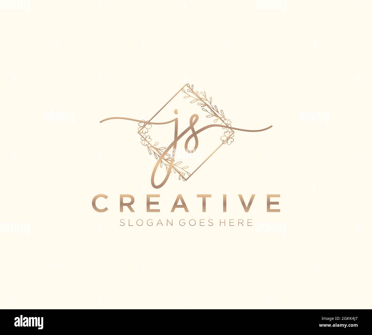 JS Feminine logo beauty monogram and elegant logo design, handwriting ...