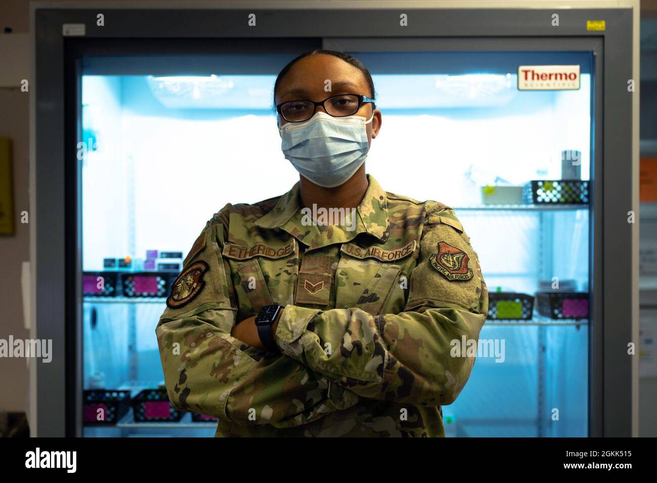 U.S. Air Force Senior Airman Chelsea Etheridge, a 354th Healthcare ...