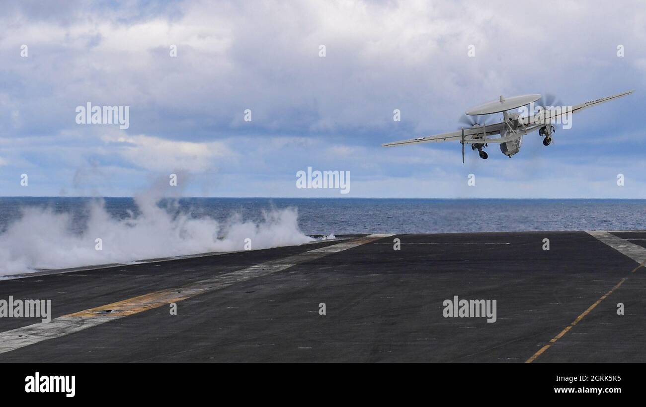 An E-2C Hawkeye, assigned to the “Liberty Bells” of Airborne Command ...