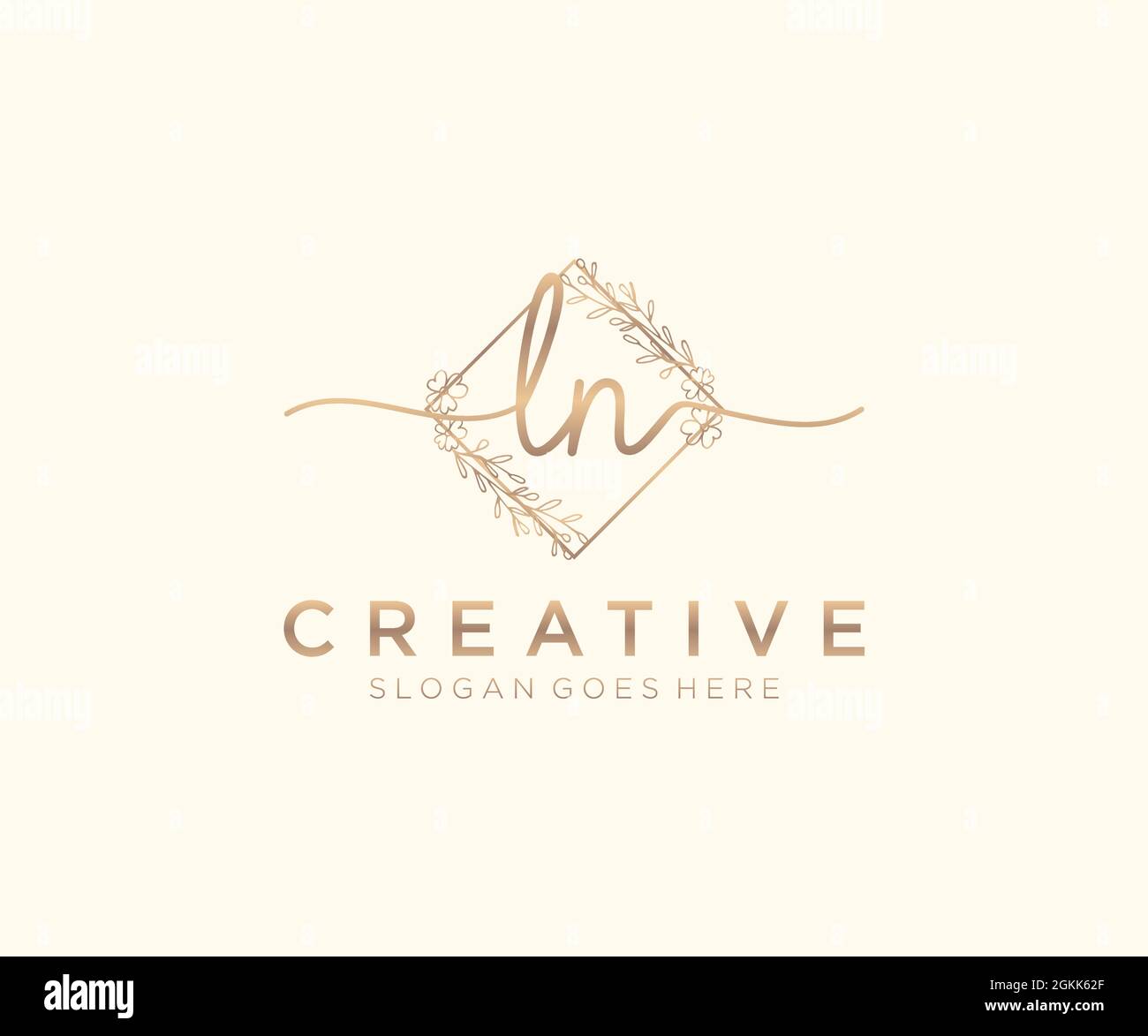 LN Feminine logo beauty monogram and elegant logo design, handwriting ...