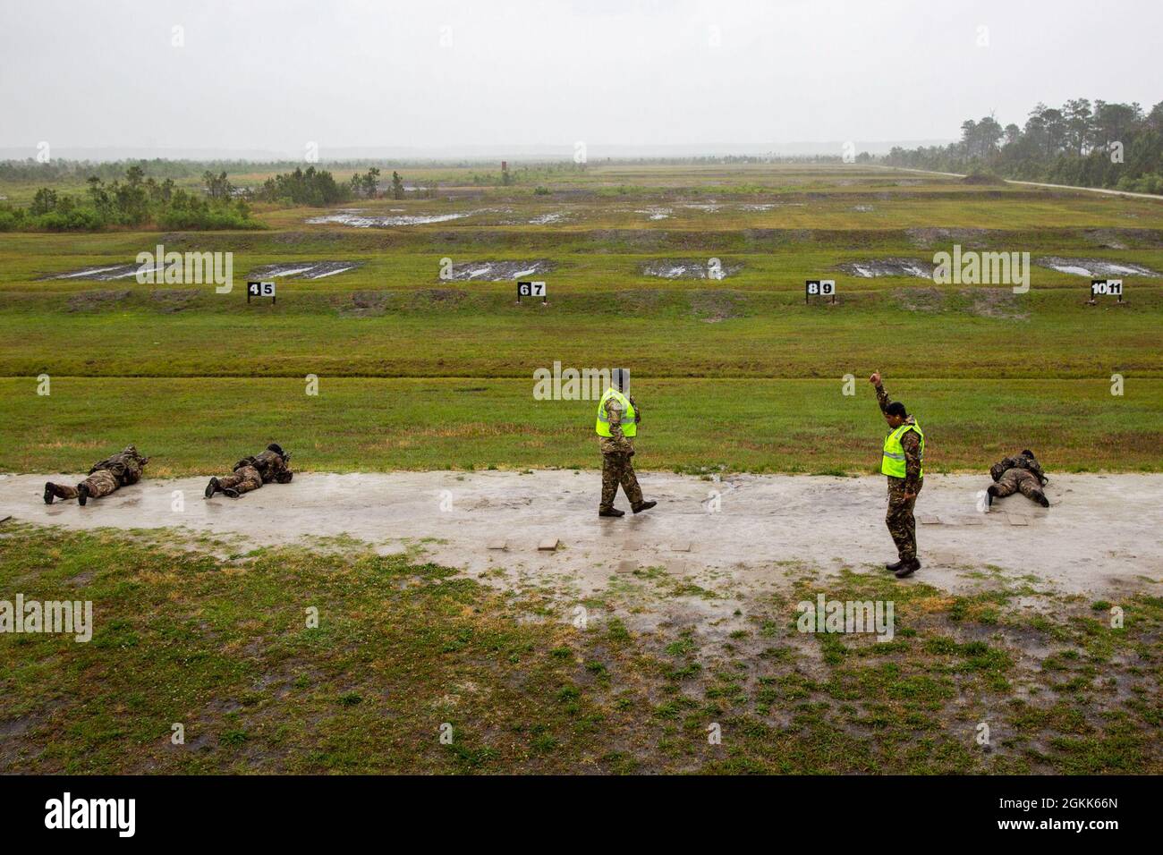 The Royal Bermuda Regiment aims at their targets during a live fire ...