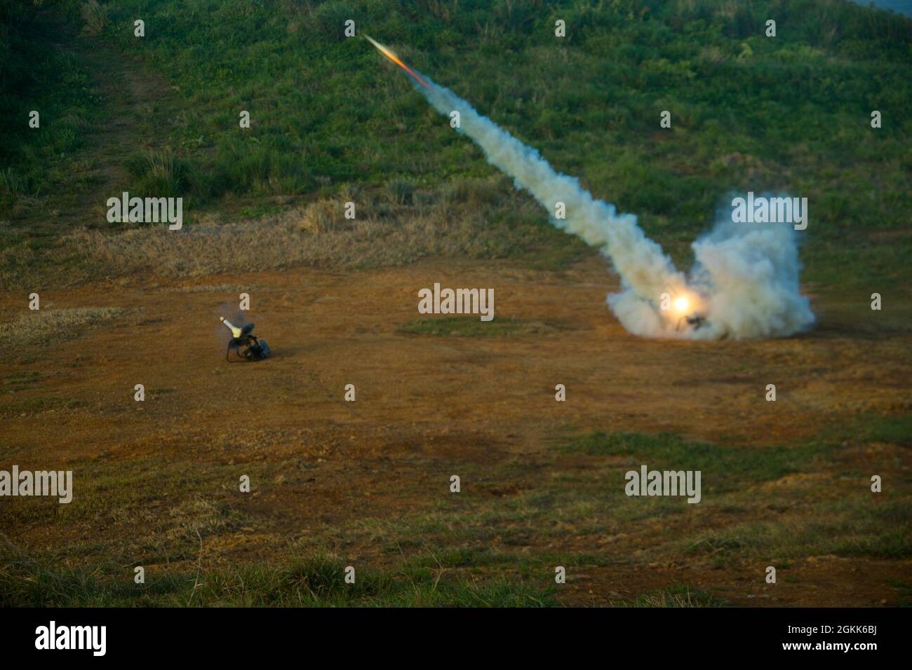 A GTR-18 missile fires during ground threat reaction (GTR) training at ...