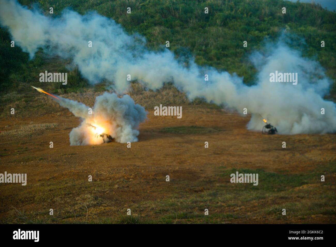 A GTR-18 missile fires during ground threat reaction (GTR) training at ...